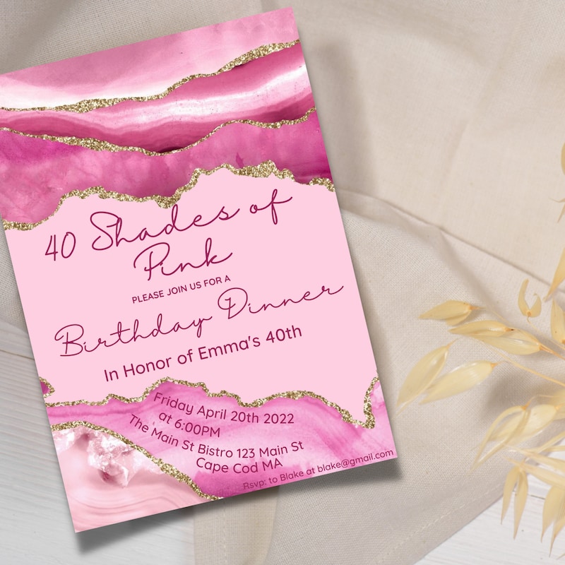 Pink Invitations - Etsy