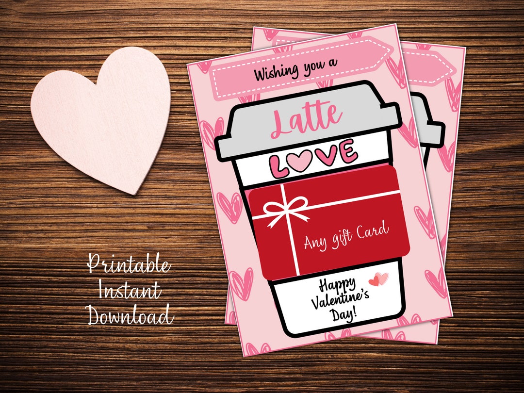 Valentine Coffee Gift Card Holders Printable| Valentine's Day Gift Card ...