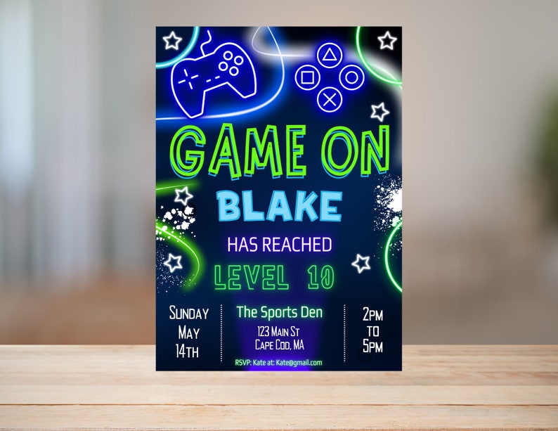 Editable Video Game Birthday Invitation Boy Gamer Birthday - Etsy