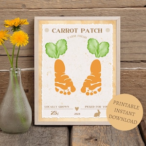 Farm Sign Carrot Patch Easter / Footprint Feet Art Craft / Kids Baby ...