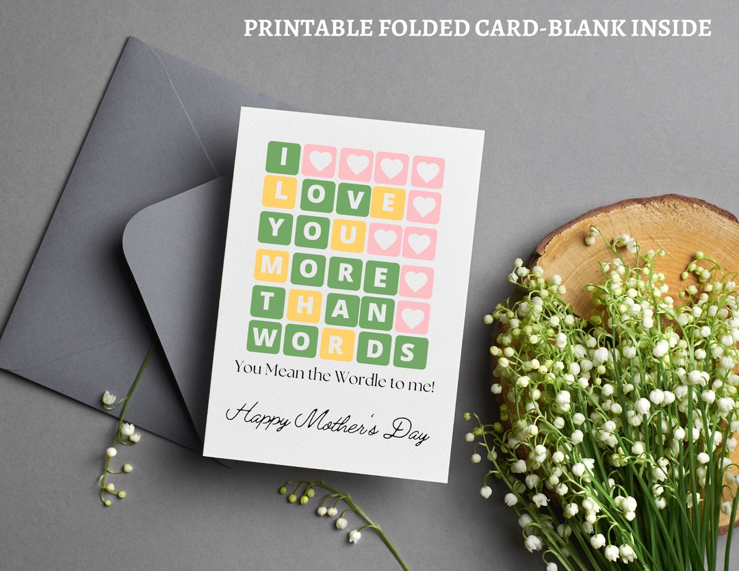 Happy Mother's Day Wordle Card, You Mean the Wordle to Me, Funny ...