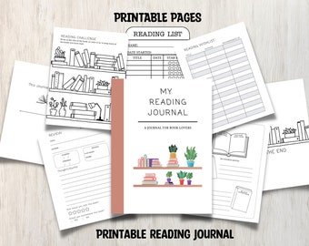 Printable Reading Journal, Book Tracker, Reading Planner, Book Review ...