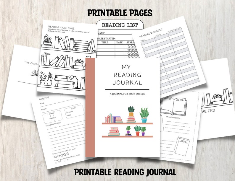 Printable Reading Journal Book Tracker Reading Planner Book - Etsy