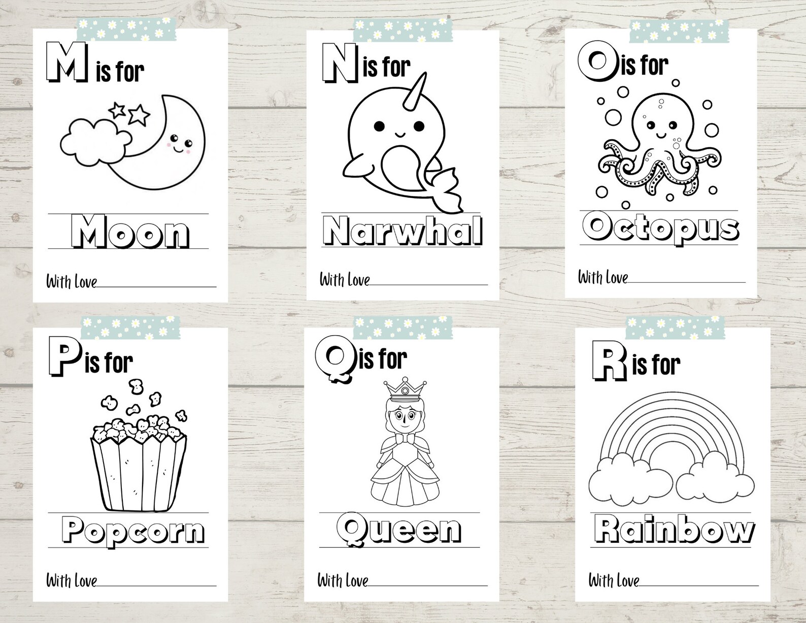 ABC Book Baby Shower Game woodland Greenery Alphabet Coloring - Etsy