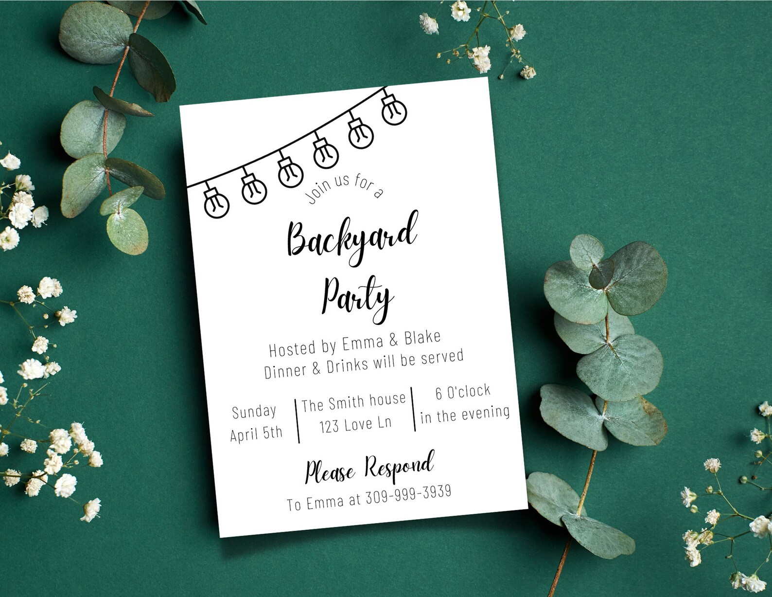 Backyard Party Invitation Template Birthday Baby Shower - Etsy