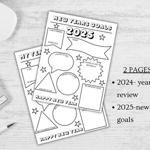 Kids New Year's Resolution Printable- Year in Review and Goals for the ...