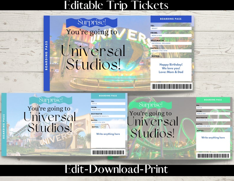 Printable Ticket Printable Trip Ticket Surprise Trip Ticket - Etsy