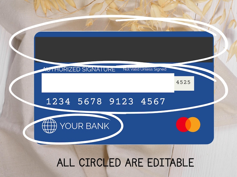 Editable Pretend Play Credit Card for Kids Play Money Toddler Toys, DIY ...