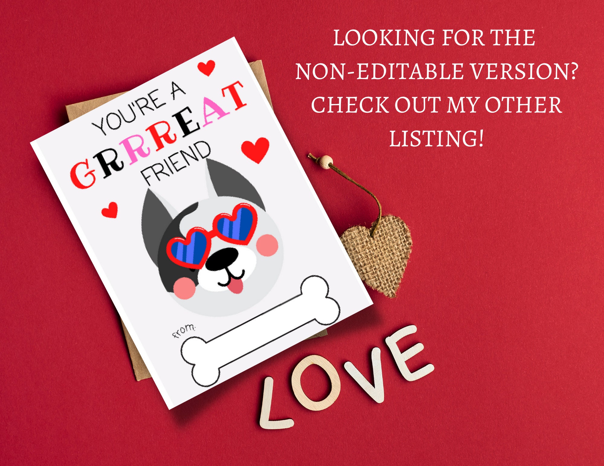 Kids Valentines, Puppy Printable Valentine's Day Cards, Editable ...