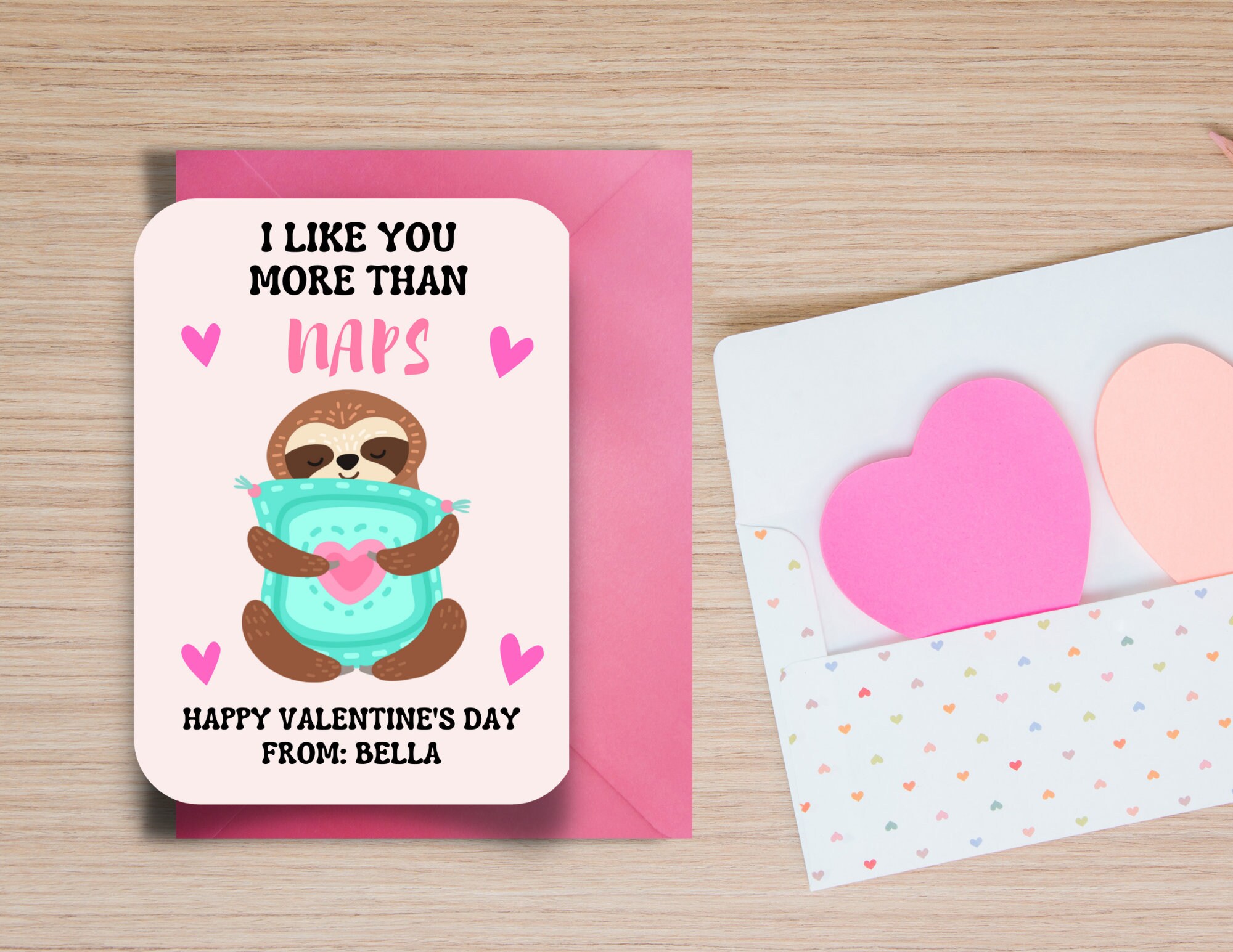 Printable Sloth Valentine's Day Cards, Valentines Card for Kids, Sloth ...