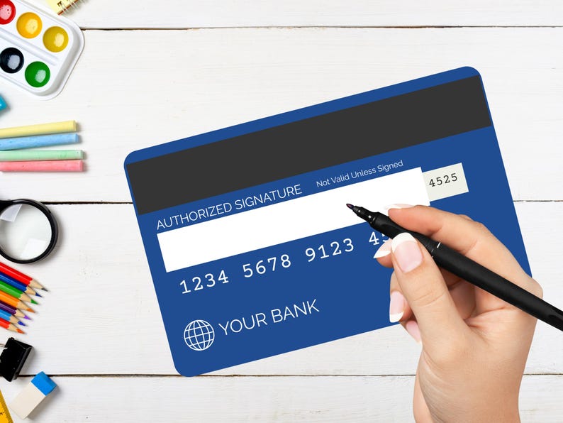 Editable Pretend Play Credit Card for Kids Play Money Toddler Toys, DIY ...