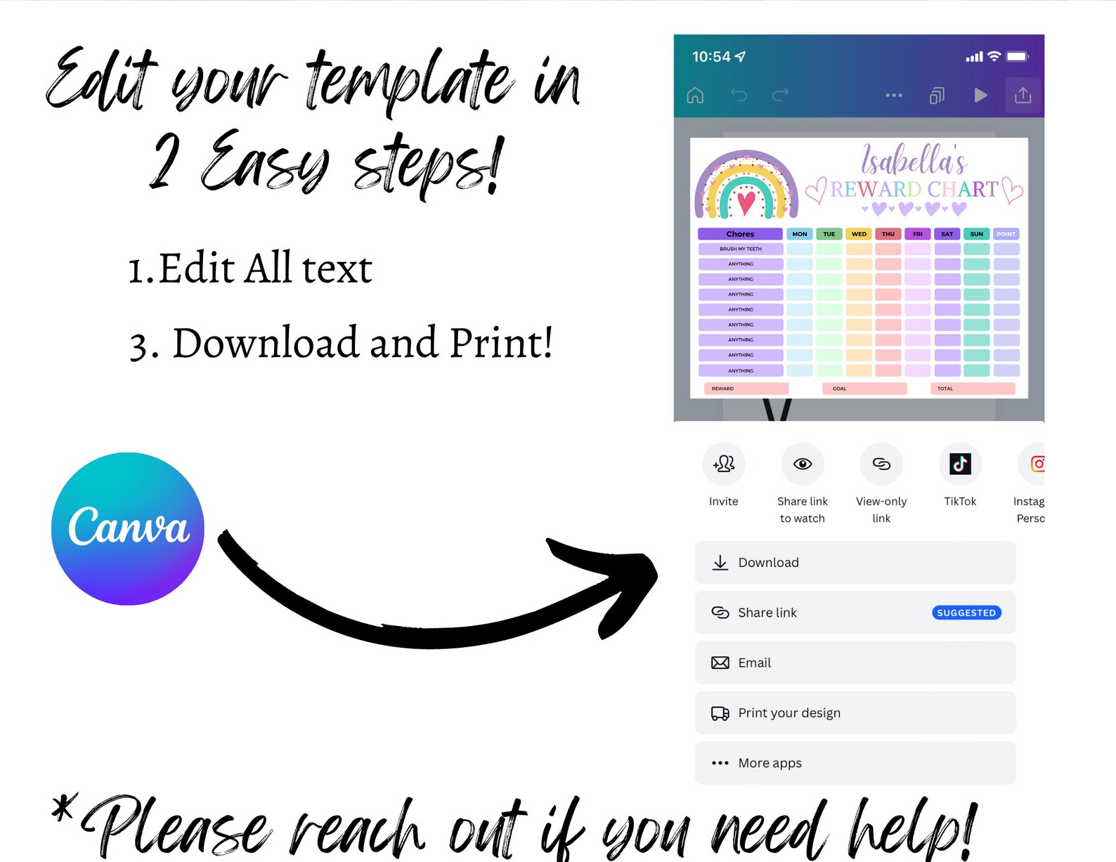 EDITABLE Rainbow Reward Chart Rainbow Behavior Chart Pastel - Etsy