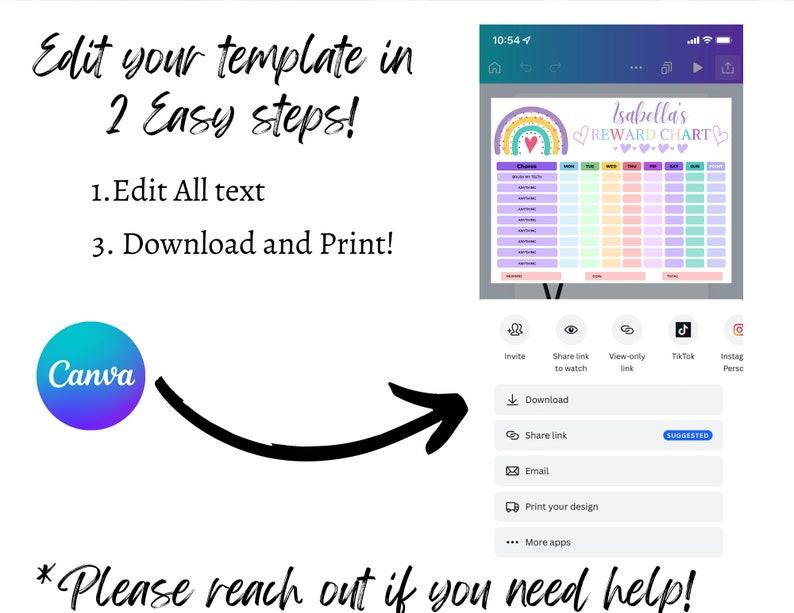 EDITABLE Rainbow Reward Chart Rainbow Behavior Chart Pastel - Etsy
