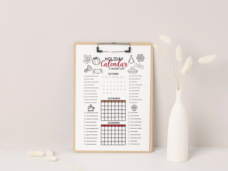 Printable Fall Calendar Poster, Fall Activities Calendar, Autumn ...