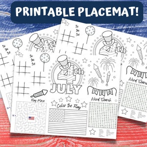 Printable 4th of July Activity Sheet / Kids Printable Activity Sheet ...