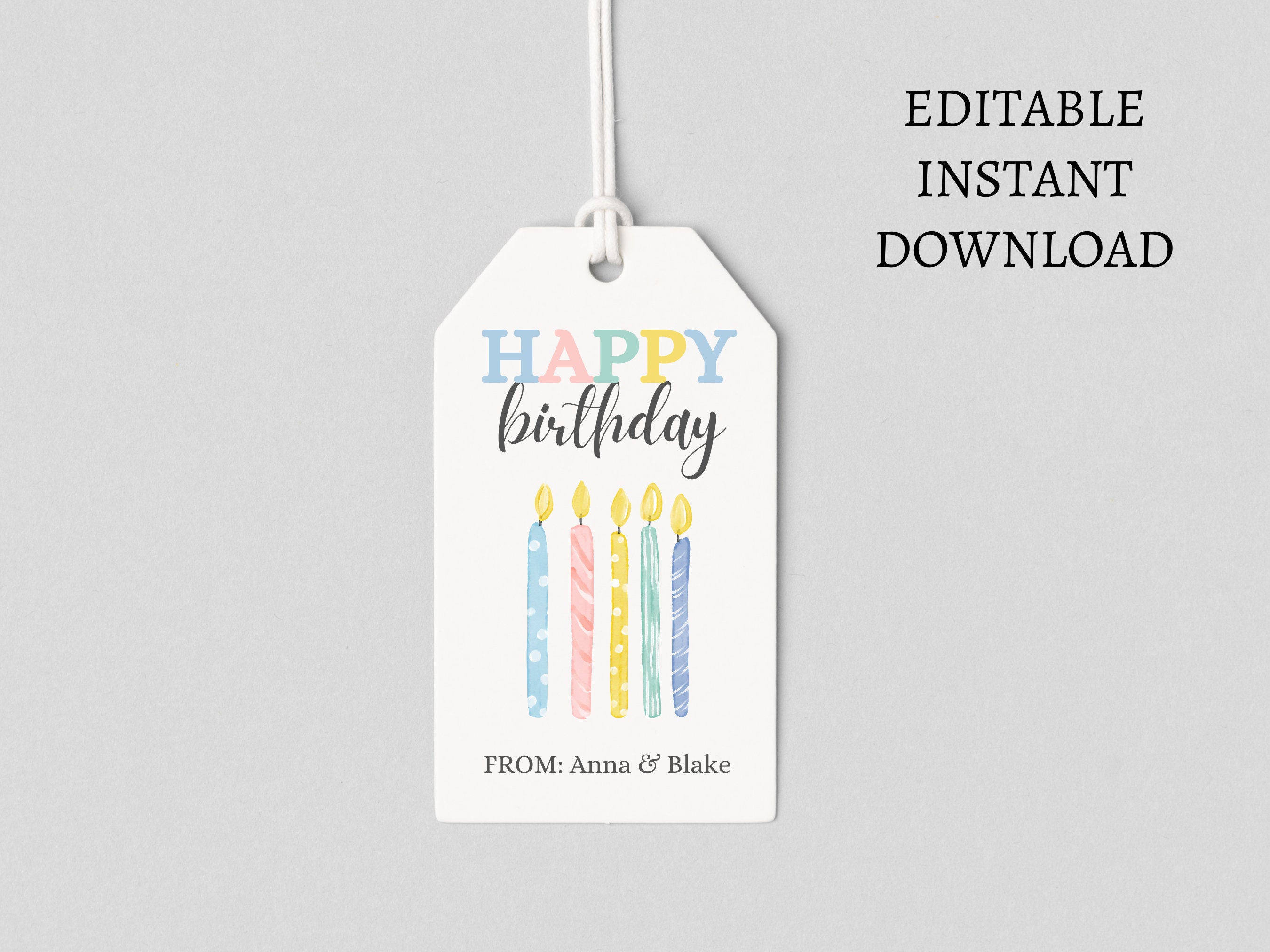 Etiquetas de cumpleaños imprimibles, etiqueta de regalo de feliz ...