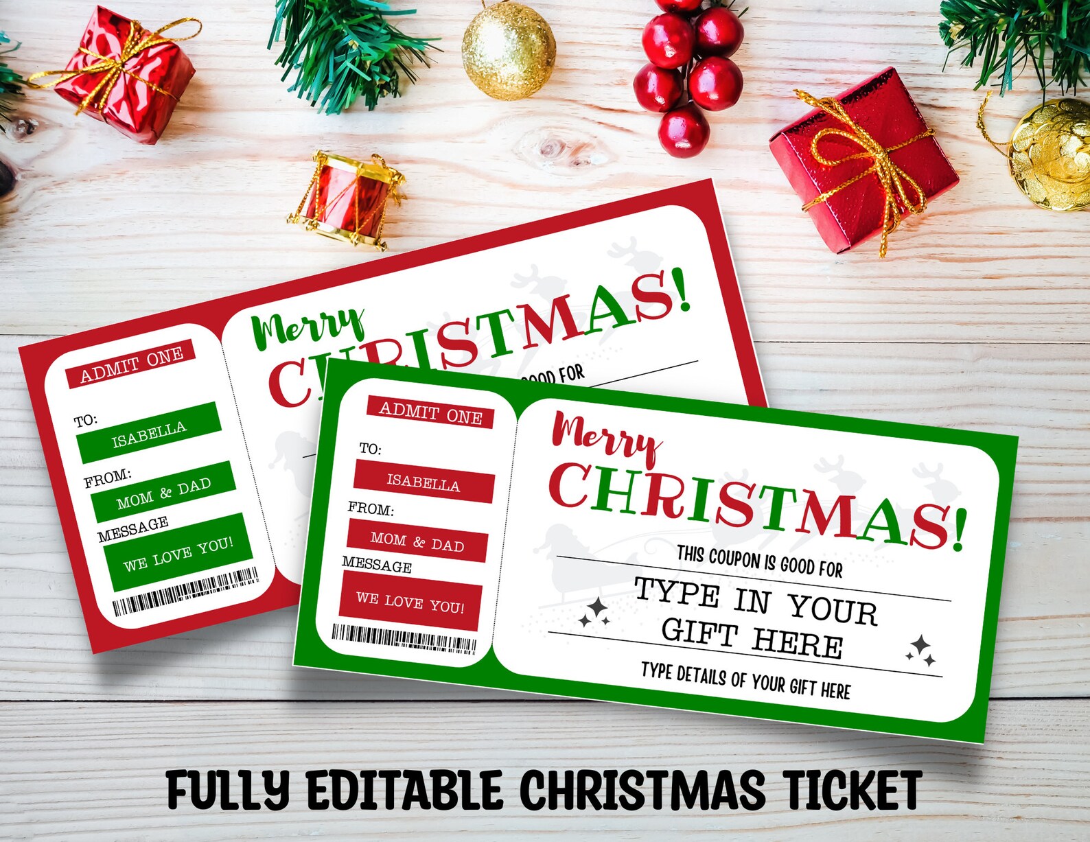 Printable Christmas Coupon Book, Editable Christmas Coupons, Christmas ...