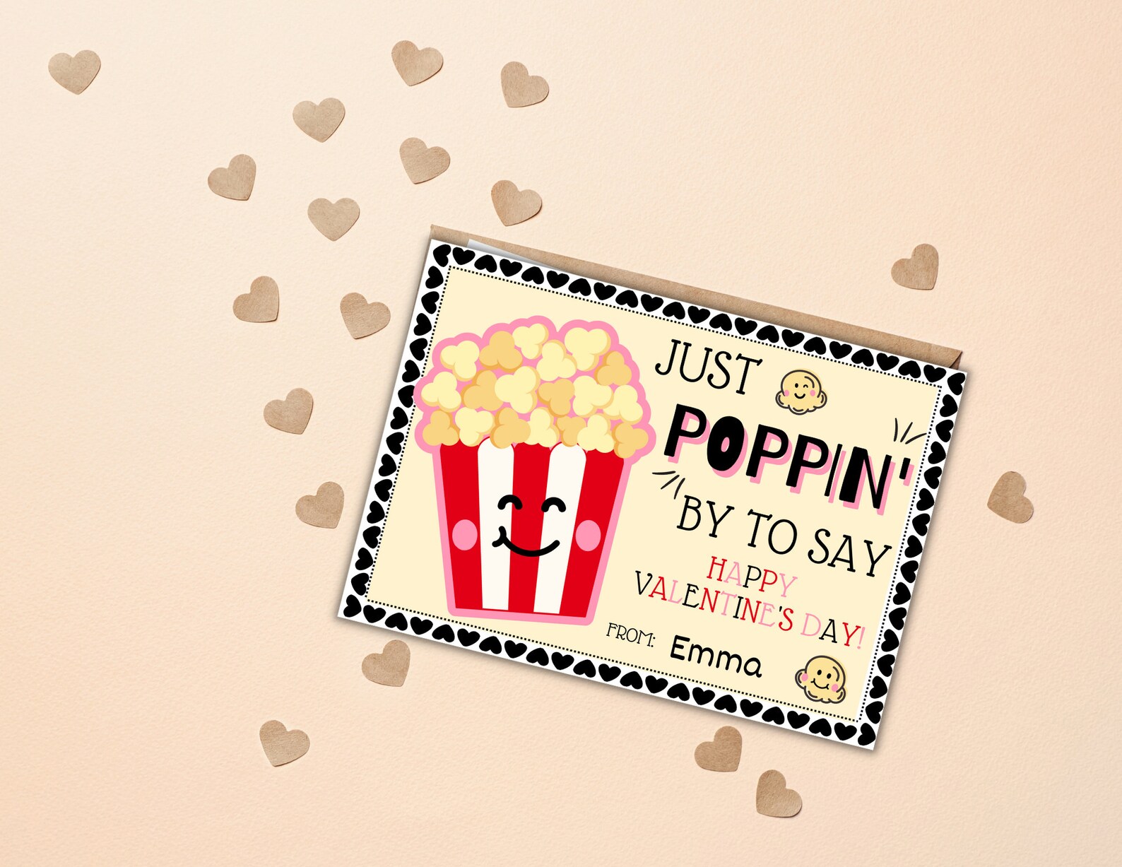 PRINTABLE Just POPPIN' BY to Say Happy Valentine's Day! Tag | Instant ...