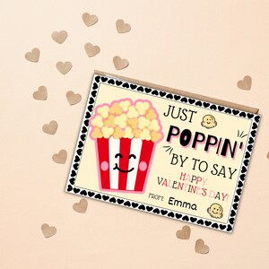 PRINTABLE Just POPPIN' BY to Say Happy Valentine's Day! Tag | Instant ...