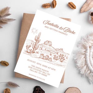 Modern Desert Wedding Invitation Suite Cactus Invitation Western ...