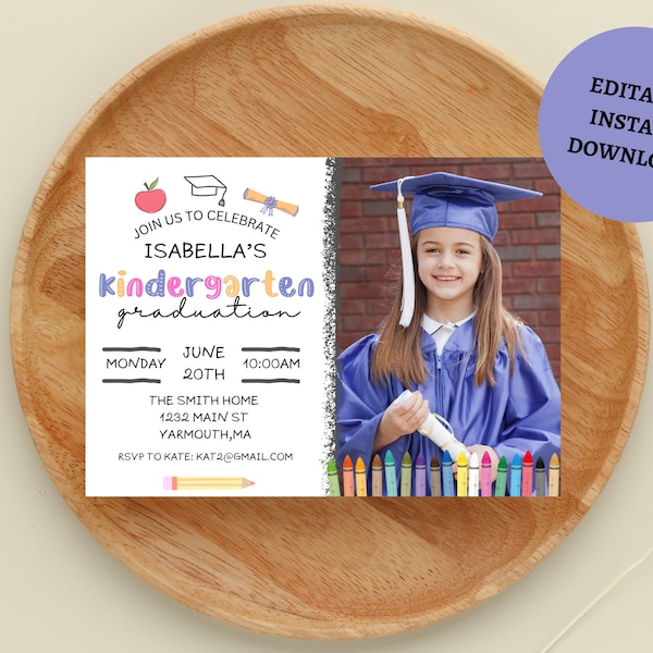 Kindergarten Invite - Etsy
