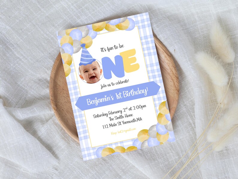 Fun to Be One Birthday Invitation Template, Digital Fun to Be One First ...