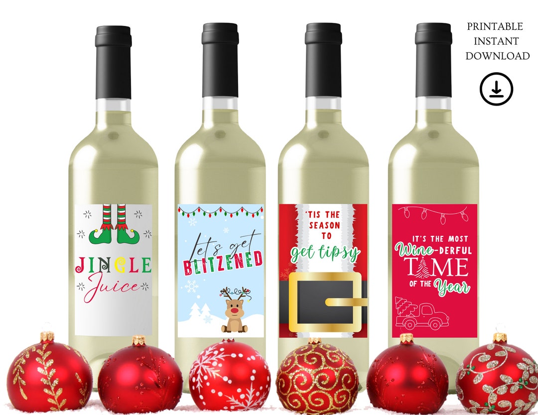 Funny Christmas Wine Labels, Funny Christmas Wine, Christmas Wine ...