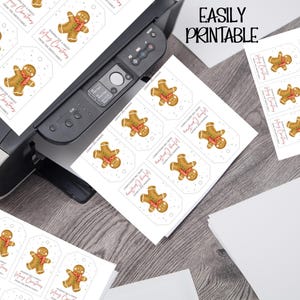 Christmas Gingerbread Man Tag, Printable Cookie Christmas Gift Tag ...