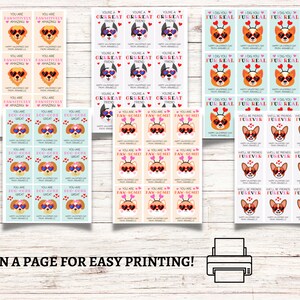 Kids Valentines, Puppy Printable Valentine's Day Cards, Editable ...