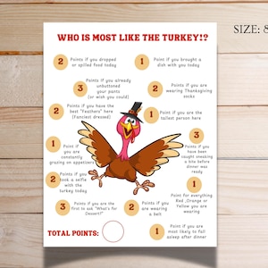 Printable Thanksgiving Game,family Thanksgiving Game, Dinner Table Game ...
