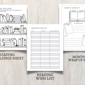Printable Reading Journal, Book Tracker, Reading Planner, Book Review ...