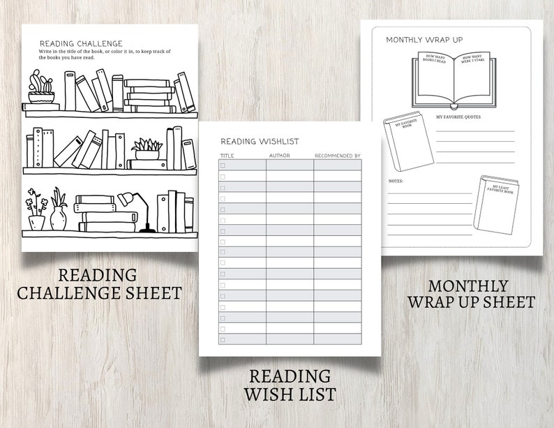 Printable Reading Journal Book Tracker Reading Planner Book - Etsy