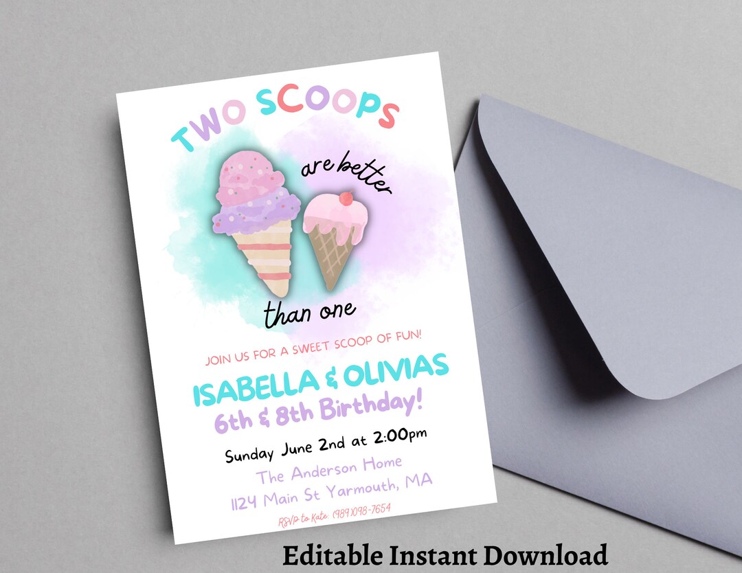 Sibling Birthday Invitation,double Birthday Invitation,dual Combined ...