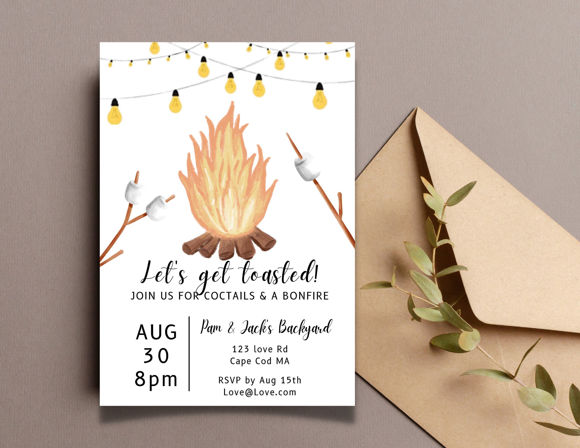 Backyard Party Invitation Template, Birthday, Baby Shower, Couples ...