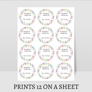 Printable Gift Tag, Confetti Tag Template / Editable Favor Tag ...