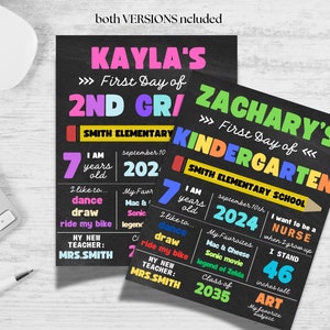 First Day of School Sign EASY DIY Canva Template Printable Editable 1st ...