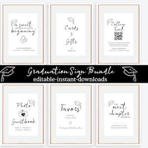 Graduation Signs Bundle, Printable Graduation Bundle, Graduation Table ...