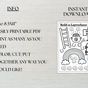 Leprechaun Trap Kit Cut and Paste Printable - "st. PATRICKS Crafts ...