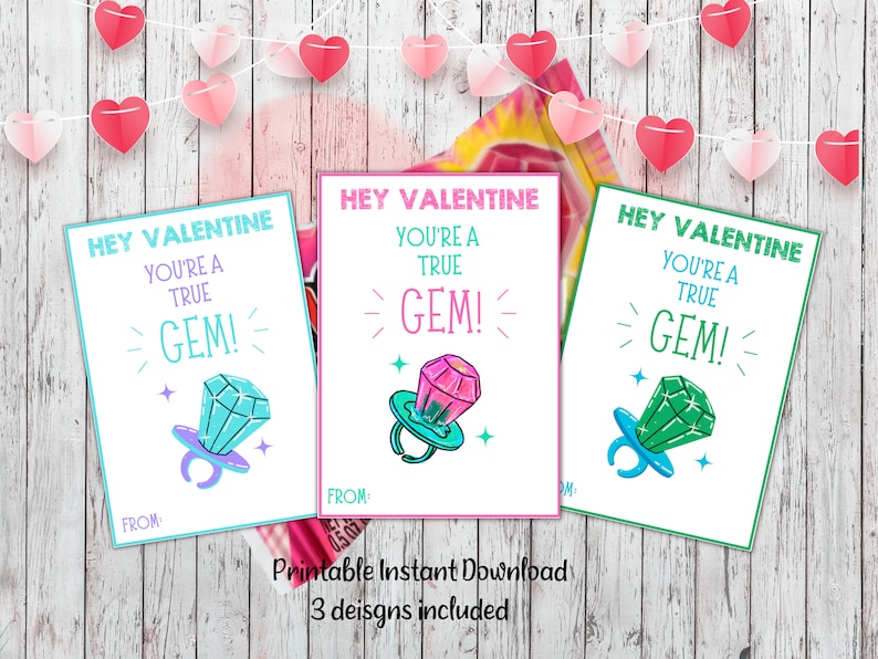 PRINTABLE Valentine Card, Ring Pop Valentine Card, Printable Classroom ...