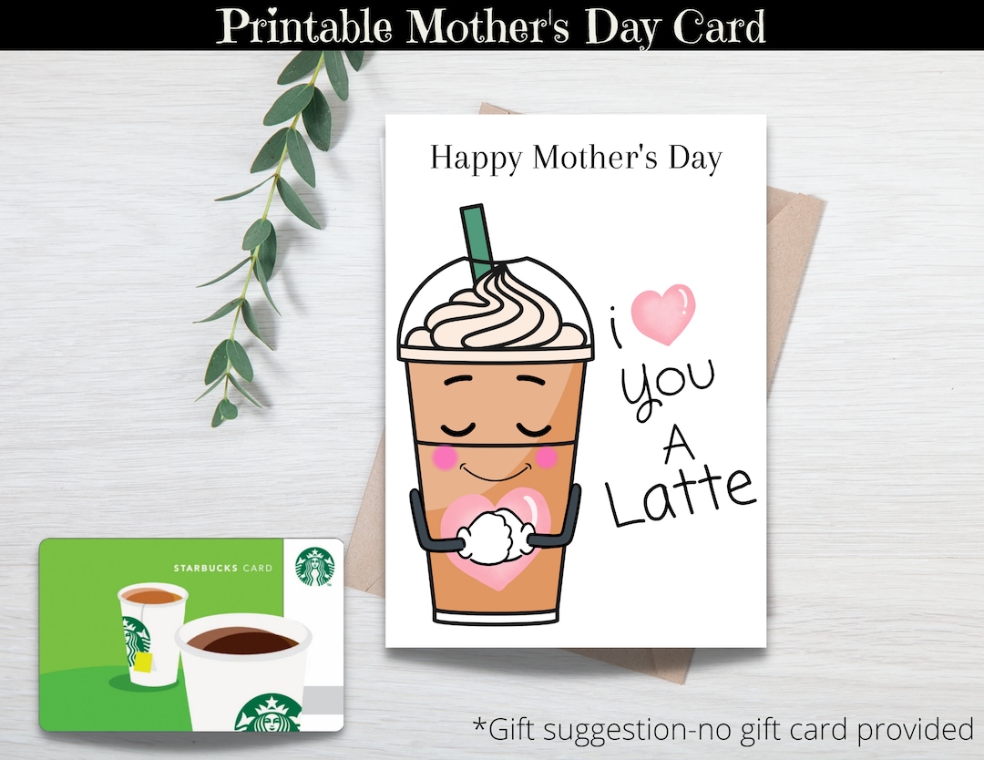 Mother's Day Printable Card,cofee Lover Card,mother's Day Card,greeting ...