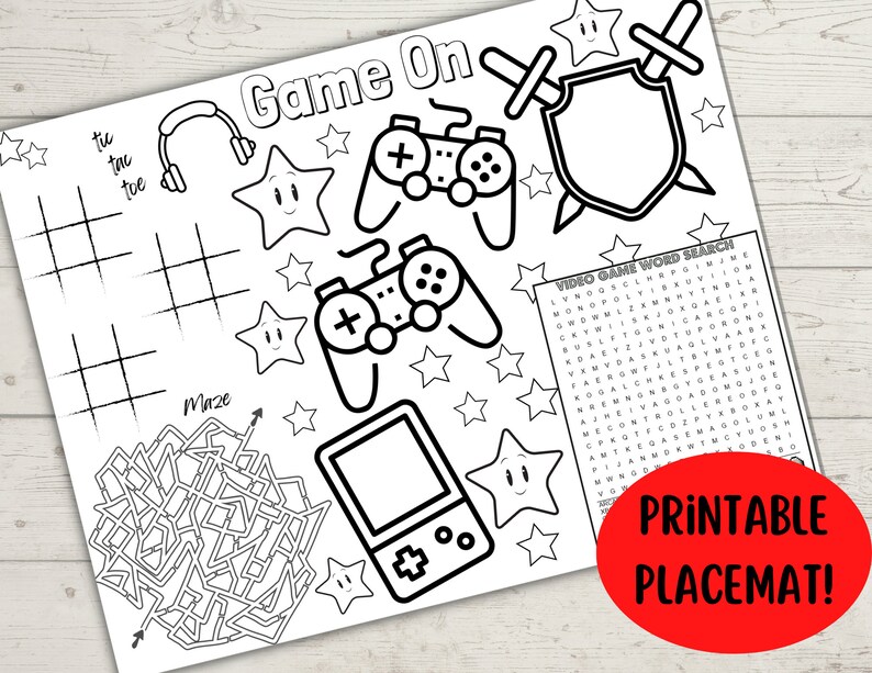 Printable Video Game Party Activity Sheet / Kids Printable - Etsy