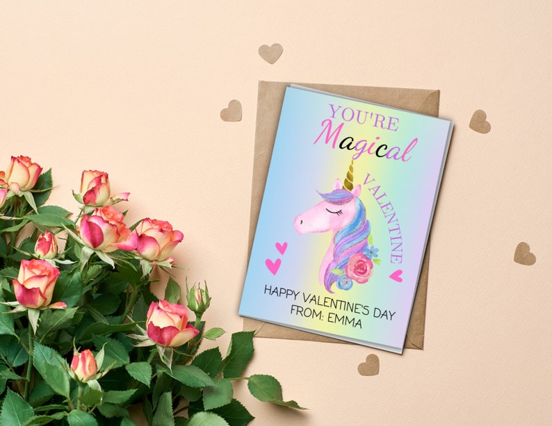 Unicorn Valentine's Day Cards, Printable Valentine's Printable ...