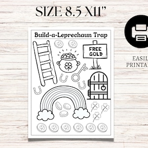 Leprechaun Trap Kit Cut and Paste Printable - "st. PATRICKS Crafts ...