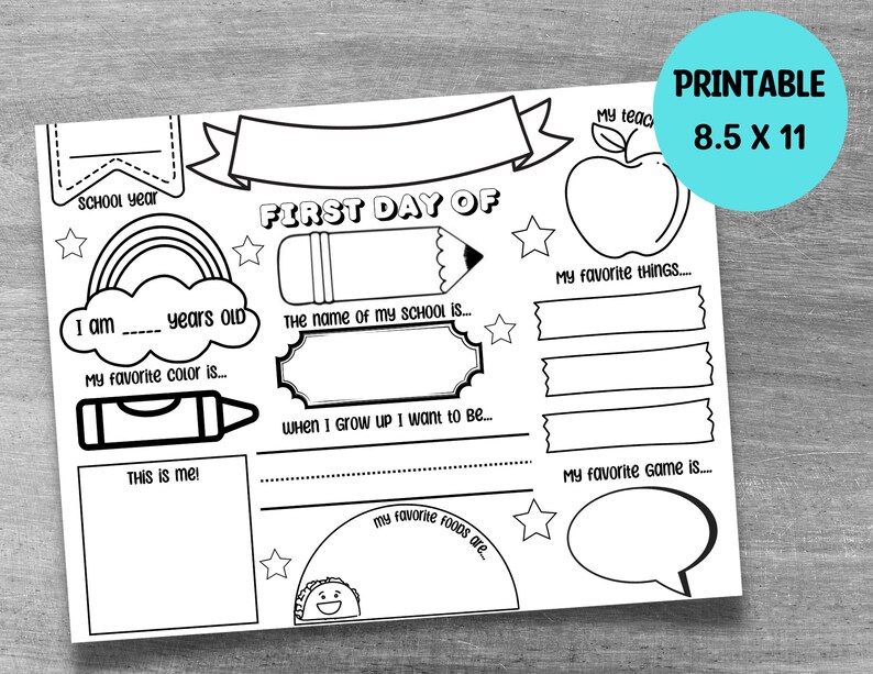PRINTABLE All About Me Template Last Day of School Memory - Etsy