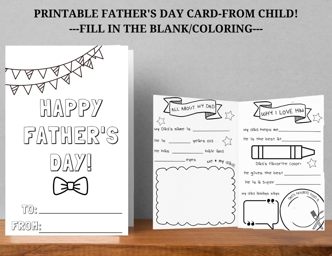Father's Day Gift All About My Dad Printable | Dad's Birthday Gift ...