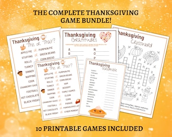 Thanksgiving Printable Games | Thanksgiving Games Bundle ...