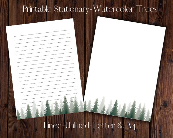 Digital Stationary-trees Printable Stationary-lined Stationary-unlined ...