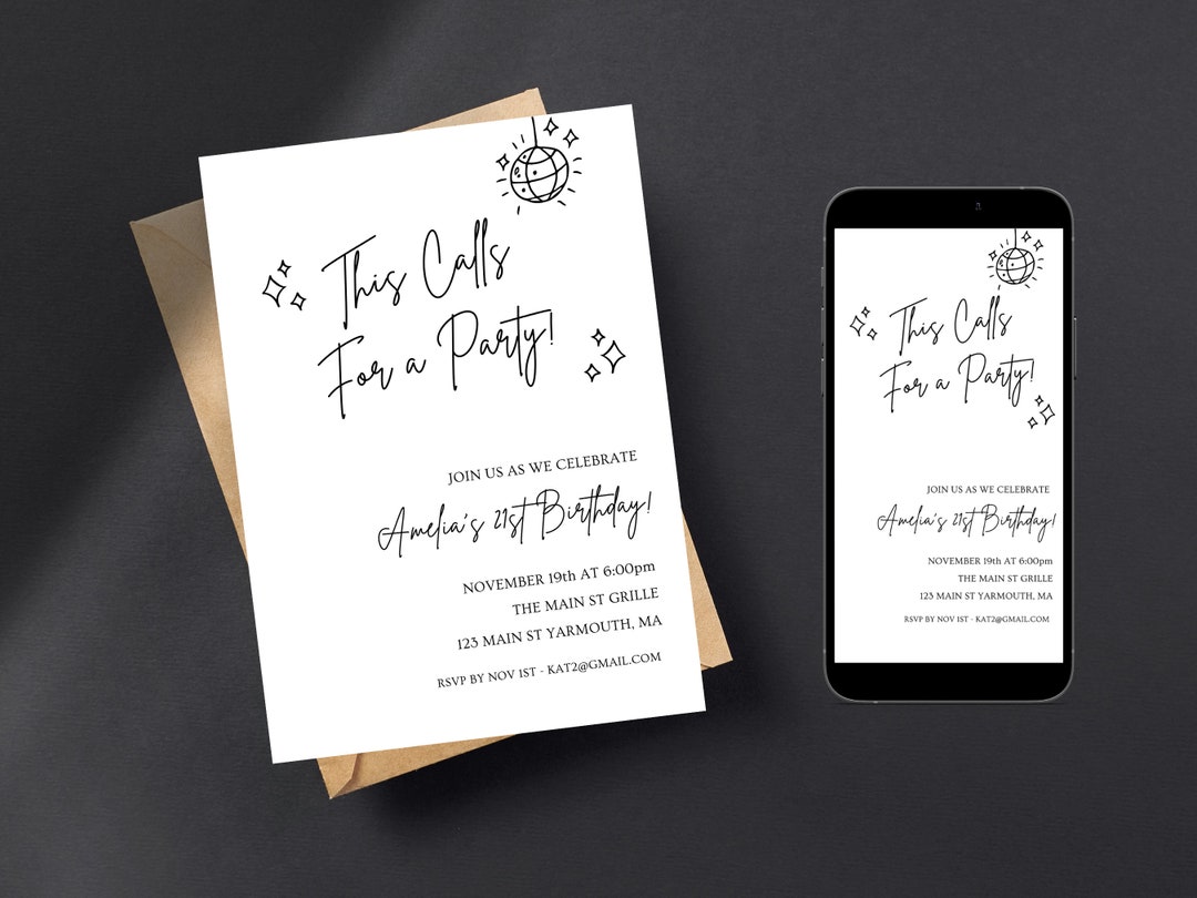 Editable Party Invitation Template, Let's Celebrate, This Calls for a ...
