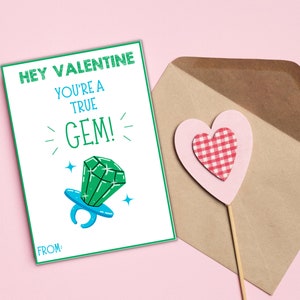 PRINTABLE Valentine Card, Ring Pop Valentine Card, Printable Classroom ...