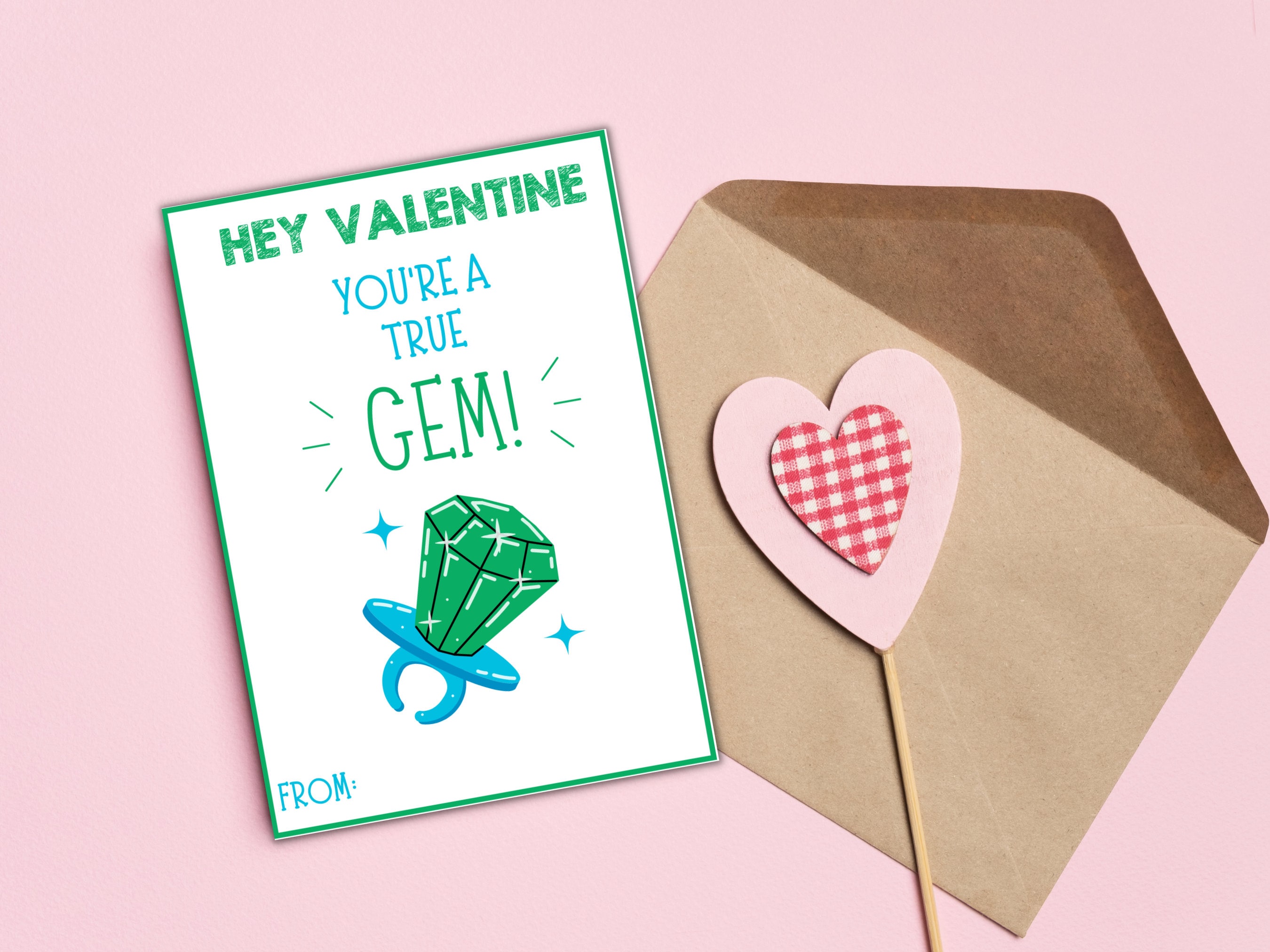 PRINTABLE Valentine Card, Ring Pop Valentine Card, Printable Classroom ...